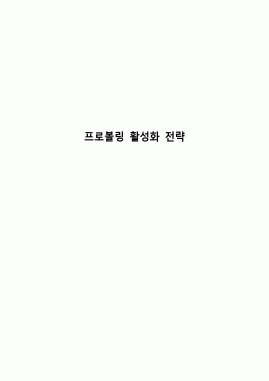 프로볼링 활성화 전략-1페이지