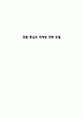 경험 중심의 마케팅 전략 모델-1페이지
