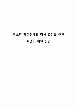 청소년 자아정체감 형성 요인과 주변 환경의 지원 방안-1페이지