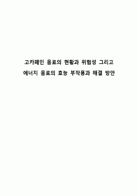 고카페인 음료의 현황과 위험성 그리고 에너지 음료의 효능 부작용과 해결 방안-1페이지