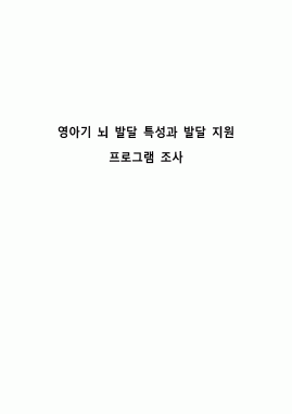 영아기 뇌 발달 특성과 발달 지원 프로그램 조사-1페이지