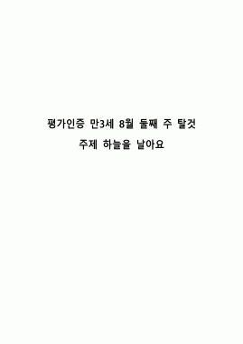 평가인증 만3세 8월 둘째 주 탈것 주제 하늘을 날아요-1페이지