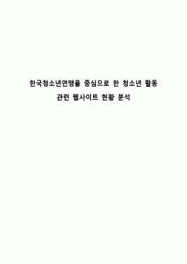 한국청소년연맹을 중심으로 한 청소년 활동 관련 웹사이트 현황 분석-1페이지