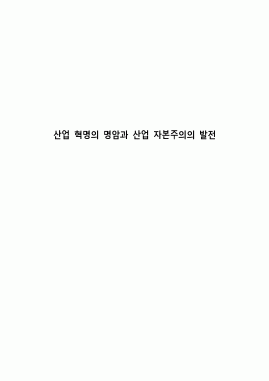 산업 혁명의 명암과 산업 자본주의의 발전-1페이지