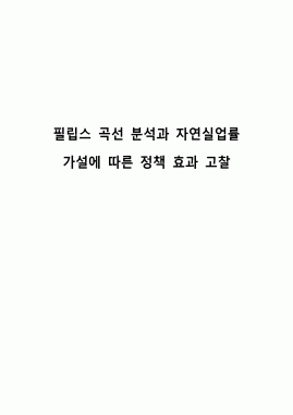 필립스 곡선 분석과 자연실업률 가설에 따른 정책 효과 고찰-1페이지