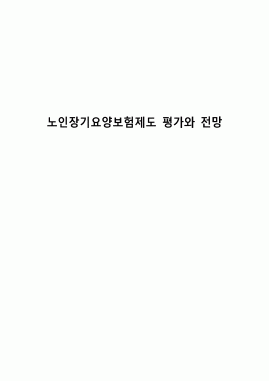 노인장기요양보험제도 평가와 전망-1페이지