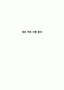 정보 처리 이론 분석-1페이지