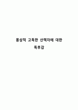 몽상적 고독한 산책자에 대한 독후감-1페이지