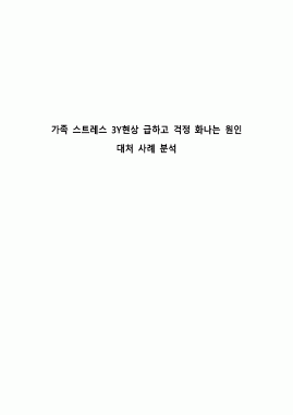 가족 스트레스 3Y현상 급하고 걱정 화나는 원인 대처 사례 분석-1페이지