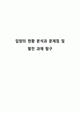 입양의 현황 분석과 문제점 및 발전 과제 탐구-1페이지