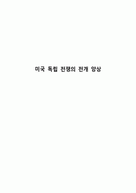 미국 독립 전쟁의 전개 양상-1페이지