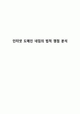 인터넷 도메인 네임의 법적 쟁점 분석-1페이지