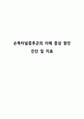손목터널증후군의 이해 증상 원인 진단 및 치료-1페이지