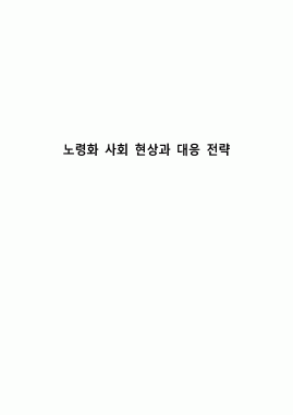 노령화 사회 현상과 대응 전략-1페이지