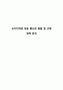 뉴미디어와 방송 통신의 융합 및 규제 정책 분석-1페이지