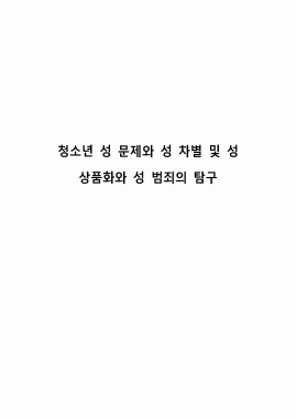 청소년 성 문제와 성 차별 및 성 상품화와 성 범죄의 탐구-1페이지