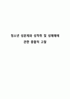 청소년 성문제와 성착취 및 성매매에 관한 종합적 고찰-1페이지