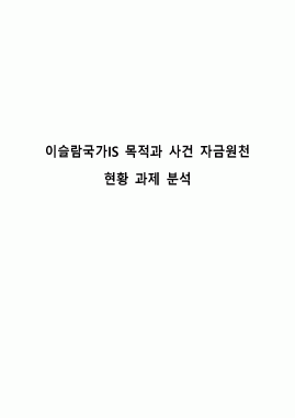 이슬람국가IS 목적과 사건 자금원천 현황 과제 분석-1페이지