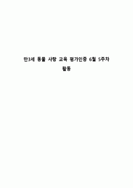 만3세 동물 사랑 교육 평가인증 6월 5주차 활동-1페이지