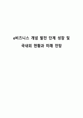 e비즈니스 개념 발전 단계 성장 및 국내외 현황과 미래 전망-1페이지