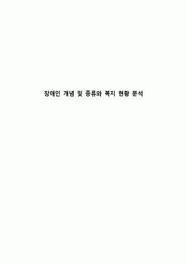 장애인 개념 및 종류와 복지 현황 분석-1페이지