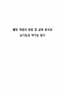 웰빙 개념과 방법 및 실태 분석과 순기능과 역기능 탐구-1페이지