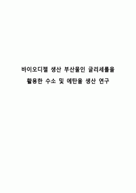 바이오디젤 생산 부산물인 글리세롤을 활용한 수소 및 에탄올 생산 연구-1페이지