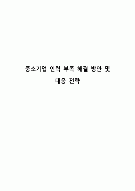 중소기업 인력 부족 해결 방안 및 대응 전략-1페이지