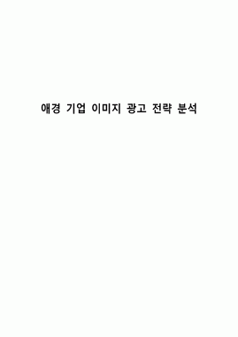 애경 기업 이미지 광고 전략 분석-1페이지