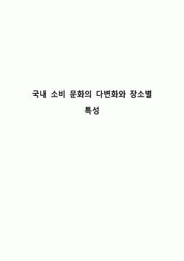 국내 소비 문화의 다변화와 장소별 특성-1페이지