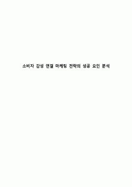 소비자 감성 연결 마케팅 전략의 성공 요인 분석-1페이지