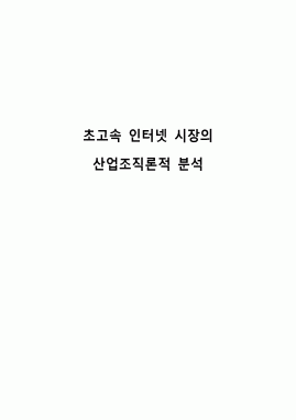 초고속 인터넷 시장의 산업조직론적 분석-1페이지