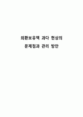 외환보유액 과다 현상의 문제점과 관리 방안-1페이지