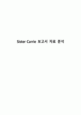 Sister Carrie 보고서 자료 분석-1페이지