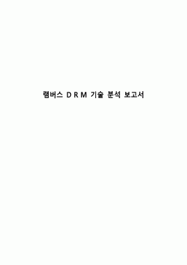램버스 D R M 기술 분석 보고서-1페이지