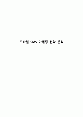 모바일 SMS 마케팅 전략 분석-1페이지