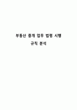 부동산 중개 업무 법령 시행 규칙 분석-1페이지