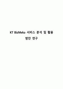 KT BizMeka 서비스 분석 및 활용 방안 연구-1페이지