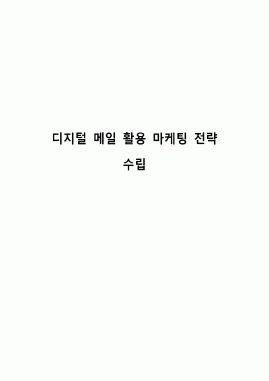디지털 메일 활용 마케팅 전략 수립-1페이지