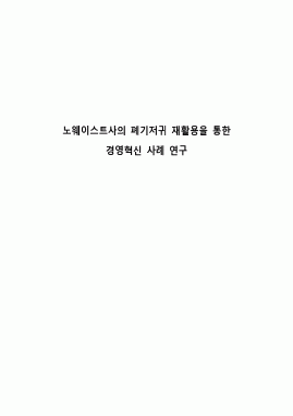 노웨이스트사의 폐기저귀 재활용을 통한 경영혁신 사례 연구-1페이지