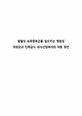 용혈성 요독증후군을 일으키는 병원성 대장균과 단체급식 외식산업에서의 대응 방안-1페이지