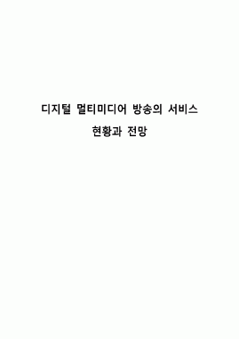 디지털 멀티미디어 방송의 서비스 현황과 전망-1페이지
