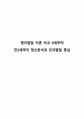 영아발달 이론 비교 0세부터 만2세까지 정신분석과 인지발달 중심-1페이지