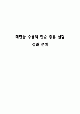 메탄올 수용액 단순 증류 실험 결과 분석-1페이지