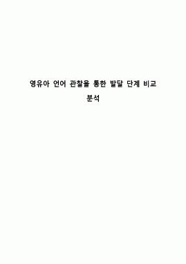 영유아 언어 관찰을 통한 발달 단계 비교 분석-1페이지