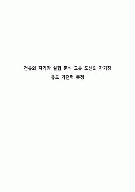 전류와 자기장 실험 분석 교류 도선의 자기장 유도 기전력 측정-1페이지