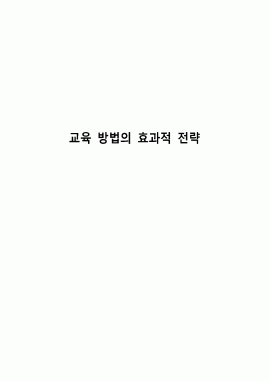 교육 방법의 효과적 전략-1페이지