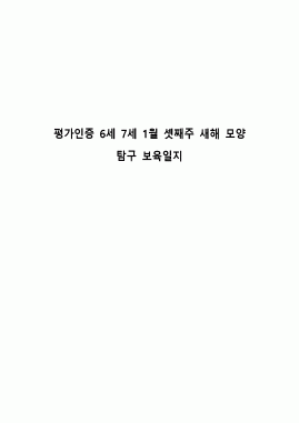 평가인증 6세 7세 1월 셋째주 새해 모양 탐구 보육일지-1페이지