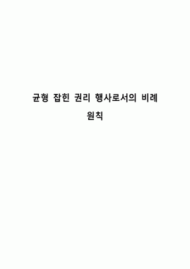 균형 잡힌 권리 행사로서의 비례 원칙-1페이지