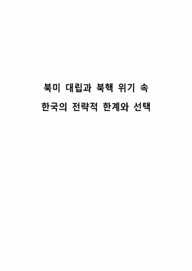 북미 대립과 북핵 위기 속 한국의 전략적 한계와 선택-1페이지